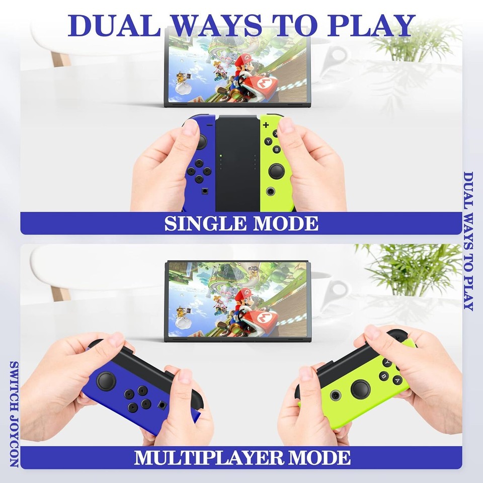For Nintendo Switch Joy Con L & R Bluetooth Wireless Gamepad Controller ...