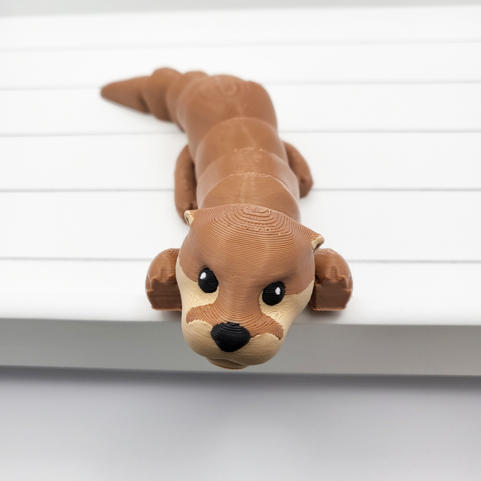 3D Printed Large Otter Flexi Articulated Fidget Toy Desk Buddy Friend ...