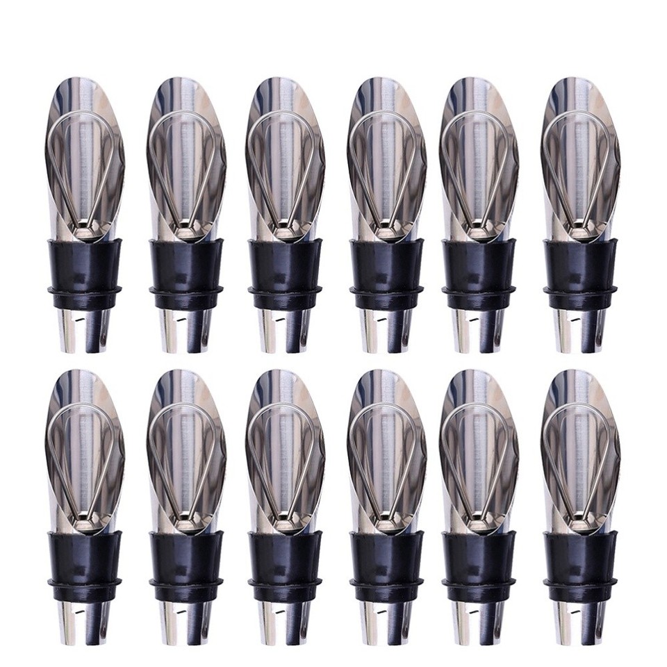 12 Pcs Stainless Steel Bottle Stopper Wine Pourer Liquor Bottle Caps ...