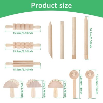 12Pcs Clay Shaping Tool Set Wooden Clay Molding Tools Sturdy Wooden ...