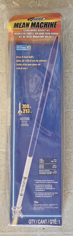 ESTES MEAN MACHINE FLYING MODEL ROCKET KIT - 6 FEET TALL - NEW - 1295 ...