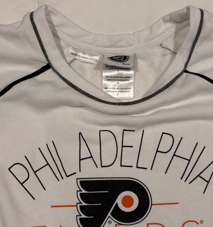 Philadelphia Flyers White With Gray And Black Strip Crew Neck ...