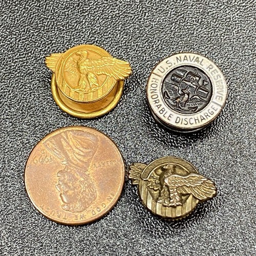 Lot of 3 WW2 Era Honorable Discharge Lapel Pins - Ruptured Duck Navy ...