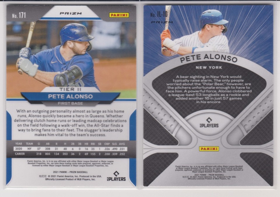 2021 Prizm Pete Alonso Illumination Purple & Green Wave #171! New York ...