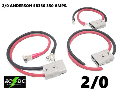 Anderson SB350 Copper Battery Cable Assembly 2/0 Gauge AWG w lug ...