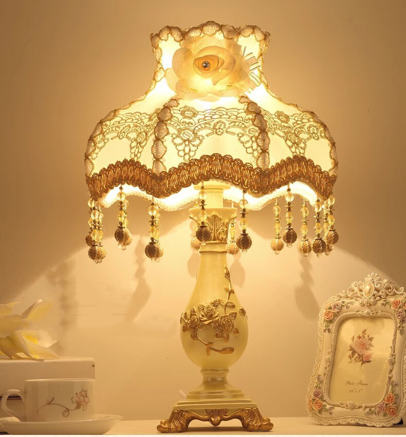 Retro European Lamp Shades Fringe Crystal Light Shades Romantic Table ...