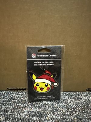 Pokemon Center Pikachu Santa Hat Holiday Brass Christmas Ornament 2" | eBay