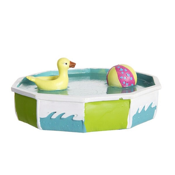 2 Piece Miniature SWIMMING POOL SET 1 BOY & POOL Dollhouse FAIRY GARDEN ...