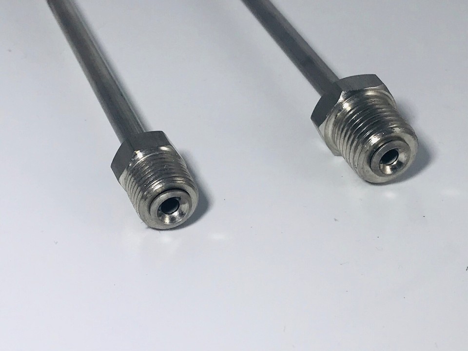 SS Brake Line Adapters, GM style M/C 3/8-24 to 1/2-20 & 9/16-18 fitting ...