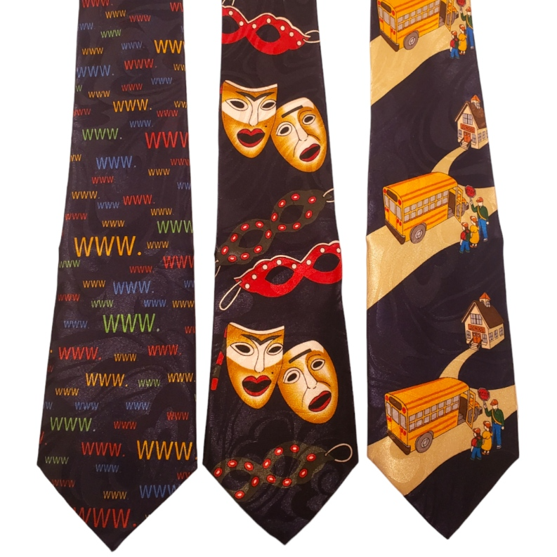 School Bus Computer Teacher Ties #50A - Lot of 3 Novelty Neckties NWT ...