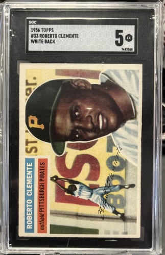 1956 Topps Roberto Clemente #33 White Back SGC 5 Excellent | eBay