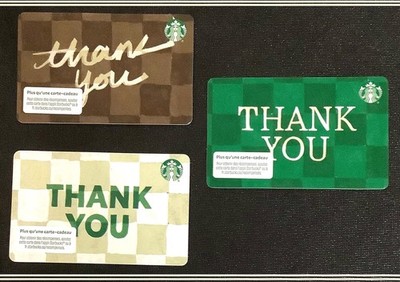 🇨🇦 CANADA 2025 STARBUCKS THANK YOU ( BARCODE ) #6345 GIFT CARD ( 3 ...