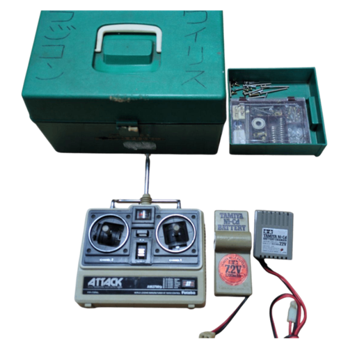 Futaba ATTACK 27MHz 2 Channel RC Transmitter with Battery and Case Used ...