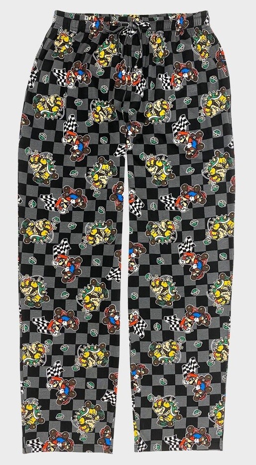 Official Nintendo Super Mario Kart Black Comfy Pajama Lounge Pants! | eBay