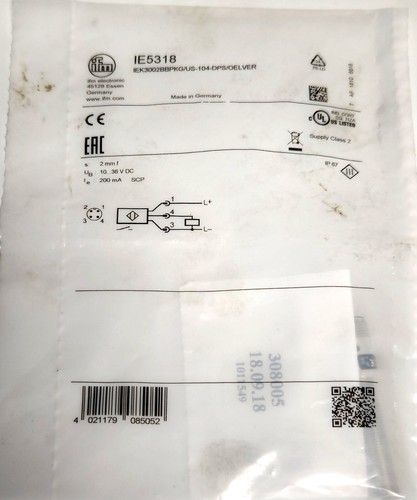 IFM IE5318 Proximity Sensor IEK3002BBPKG US 104 DPS OELVER | eBay