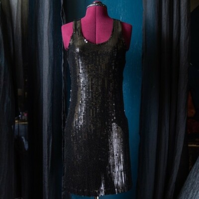 Forever 21 Black Racerback Sequin Mini Party Dress Medium | eBay