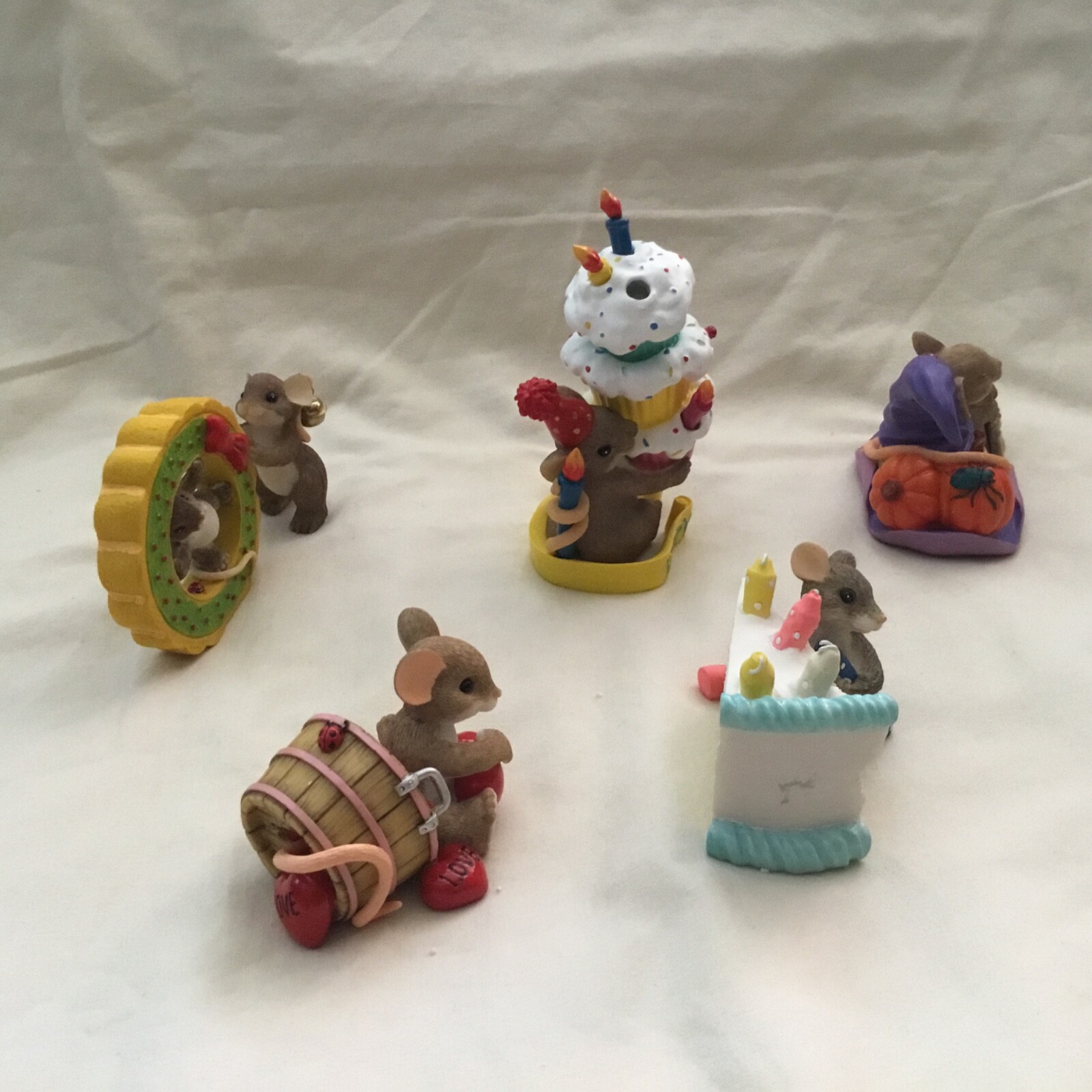 3 Charming Tails Fitz & Floyd Mouse LOVE & BIRTHDAY Figurines Set | eBay