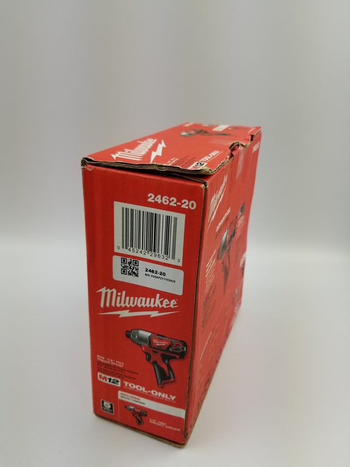 Milwaukee Hex Impact Driver 2462-20 M12 12V Li-Ion 1/4" Cordless 12 ...