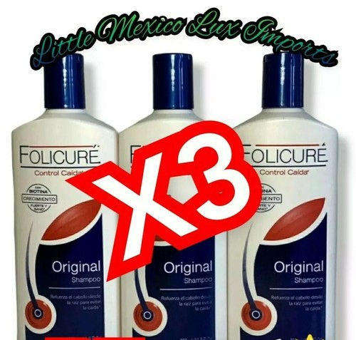 3X BOTTLES FOLICURE Original SHAMPOO FOR FULLER THICKER HAIR 350ml (11. ...