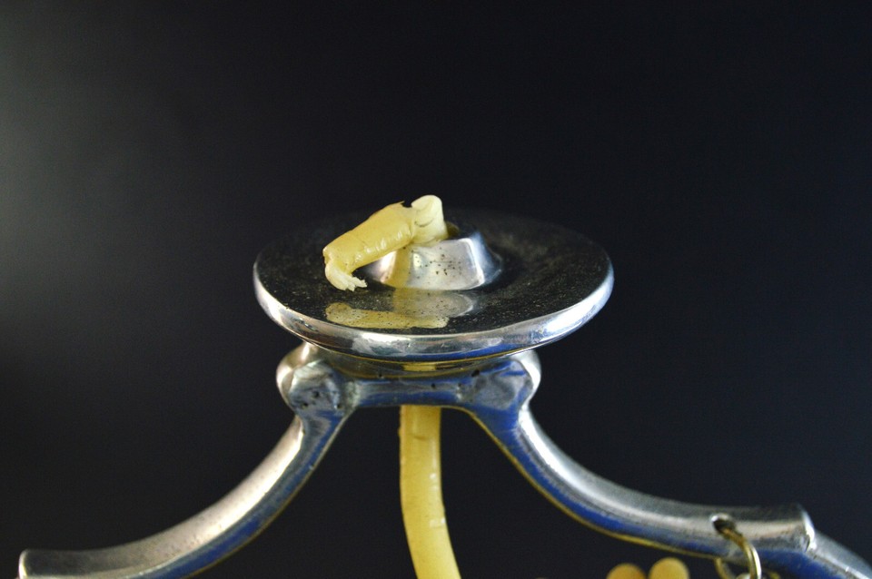 Vintage Art Deco Silver Wax Jack w Coiled Wax Taper, seals letters ...