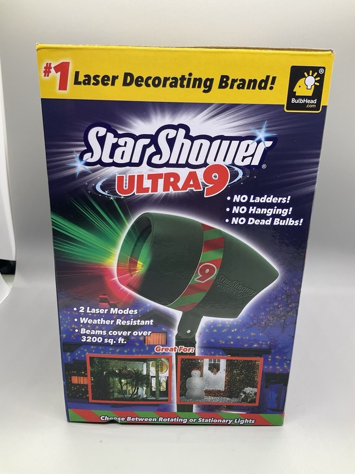 Star Shower Ultra 9 Christmas Laser Light Projector Stake Red Green New ...