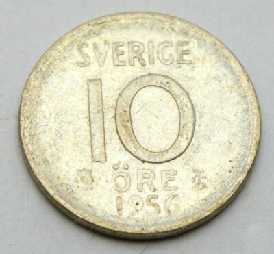 SWEDEN 10 ORE 1956 OLD SILVER COIN | eBay