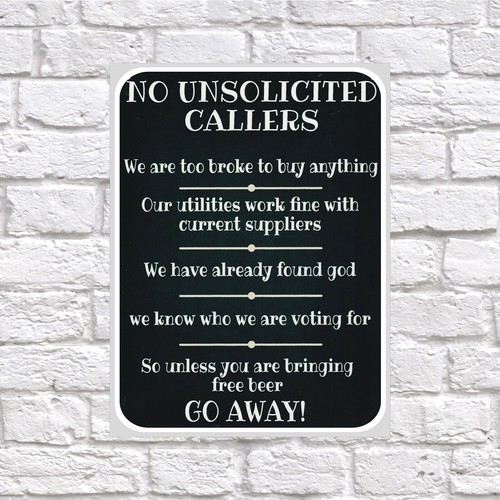 No Unsolicited Callers. Retro tin sign nostalgic art gift Home Decor | eBay