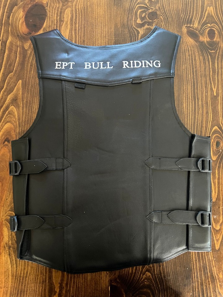 EPT Leather Bull Riding Vest - Black Leather EPT Brand - Adult Large | eBay