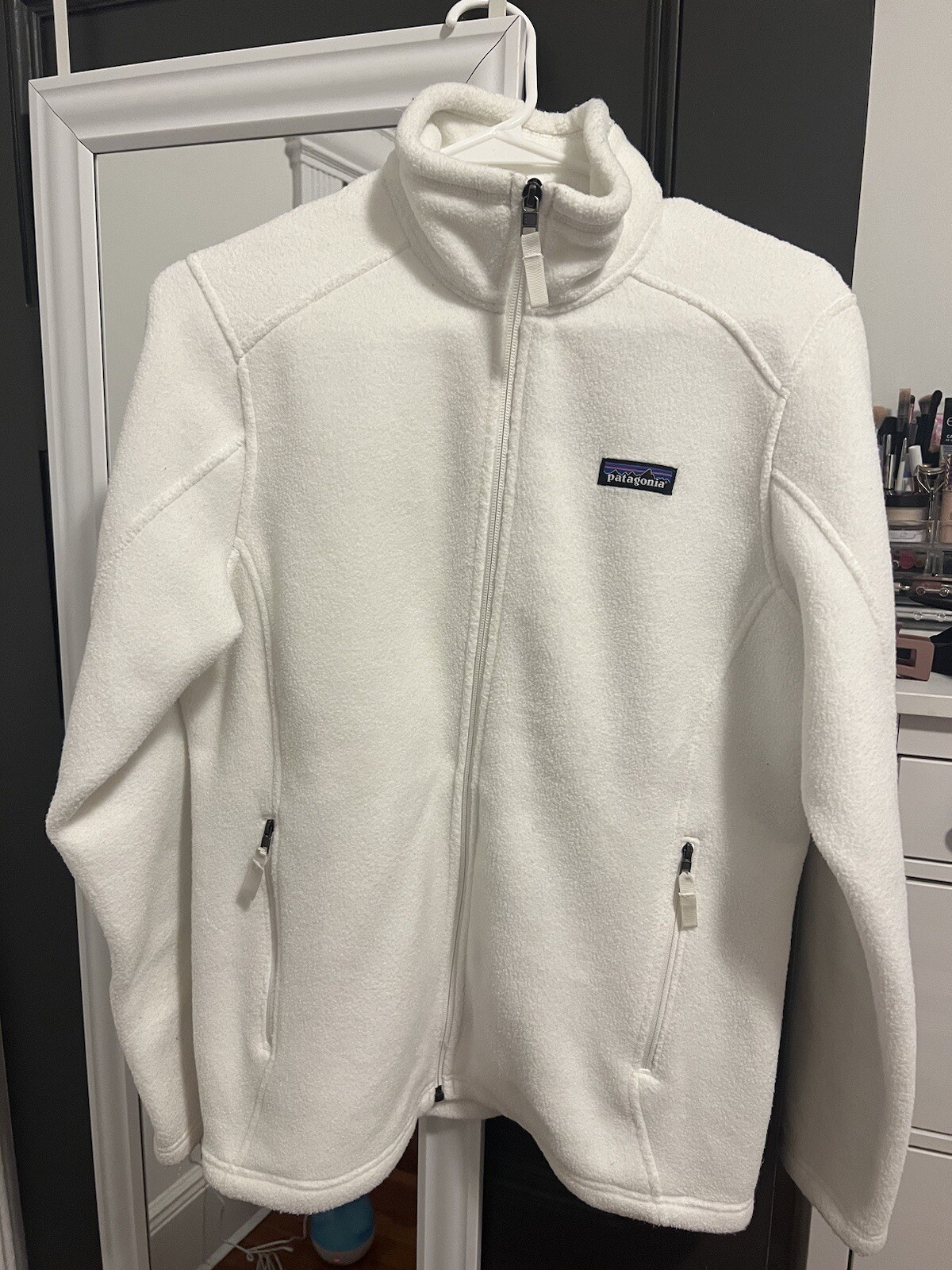 Patagonia White Synchilla Zip Up Fleece Women's M - Gem