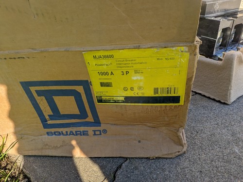 Square D MjA36600 I-Line Circuit Breaker 600A 3P 600V MGA 600 Amp 3 ...