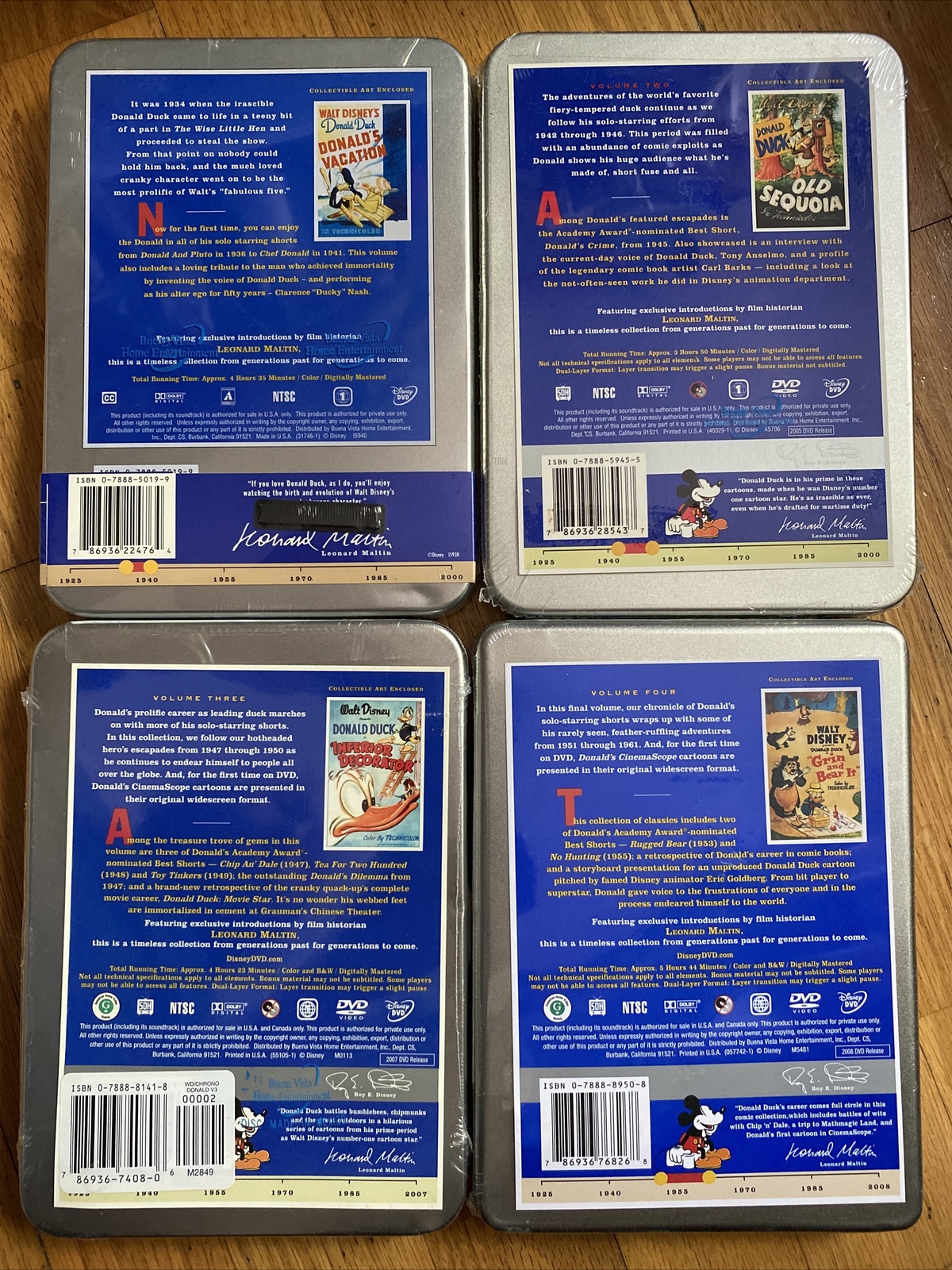 New Walt Disney Treasures THE CHRONOLOGICAL DONALD ALL 4 Volumes DVD ...