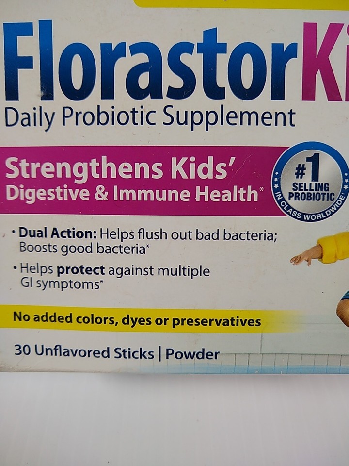 (30) Florastor Kids Daily Probiotic Supplement Powder Unflavored Sticks ...
