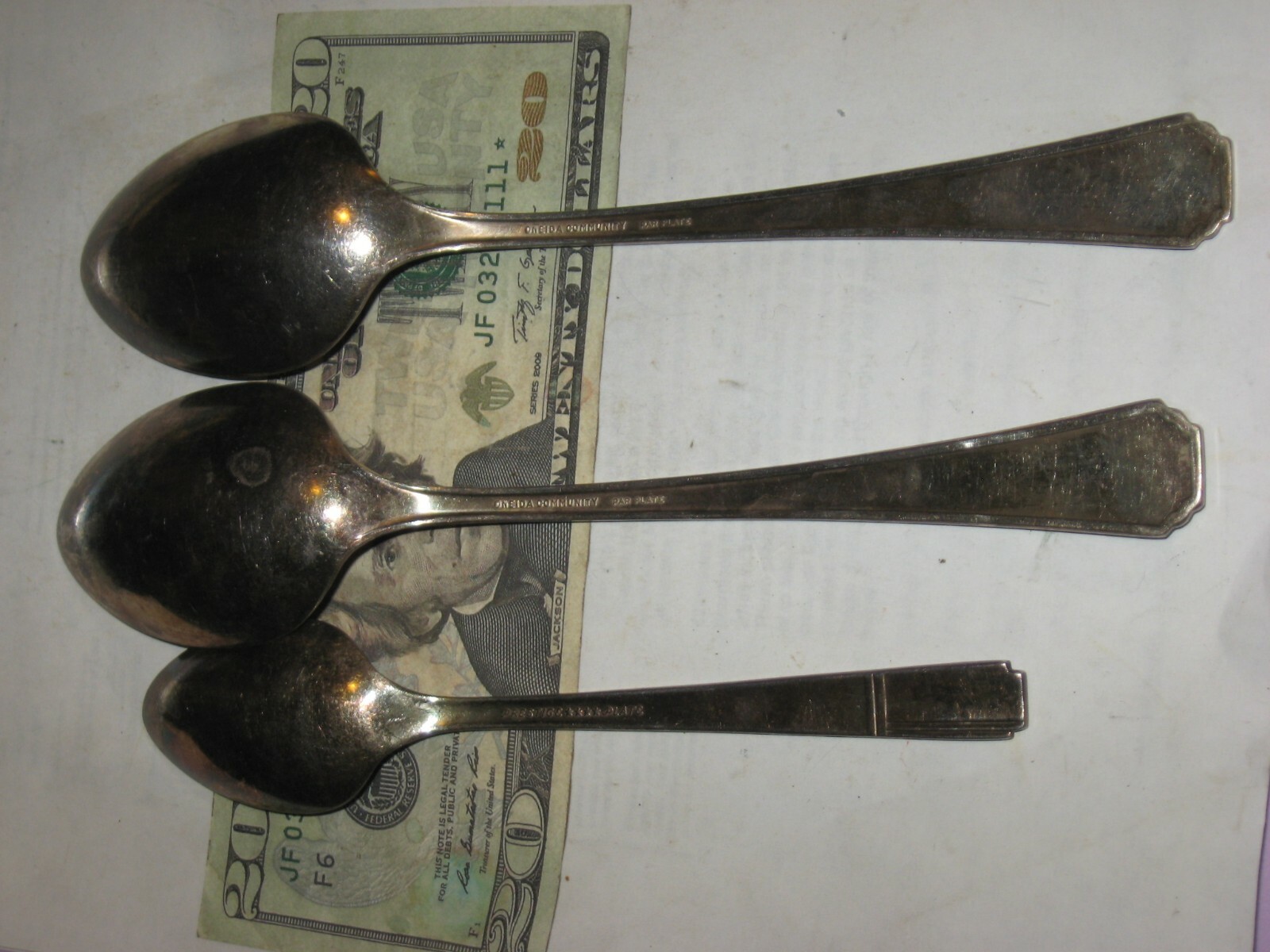 1 Prestige 4 Star Plate Tea Spoon 2 Oneida Community Par Plate ...