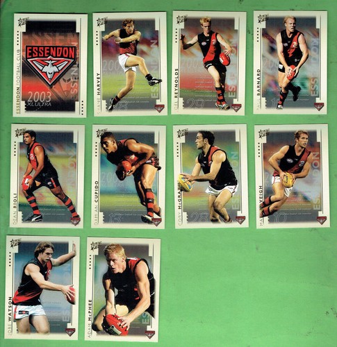 #D415. 2003 SELECT XL ULTRA AFL CARDS - ESSENDON BOMBERS | eBay Australia