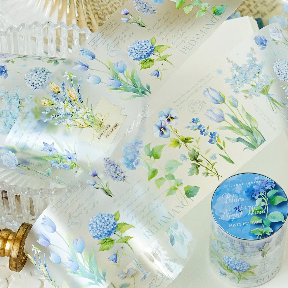 Flowers Plants Adhesive PET Tape Journal Planner Stickers Scrapbooking ...