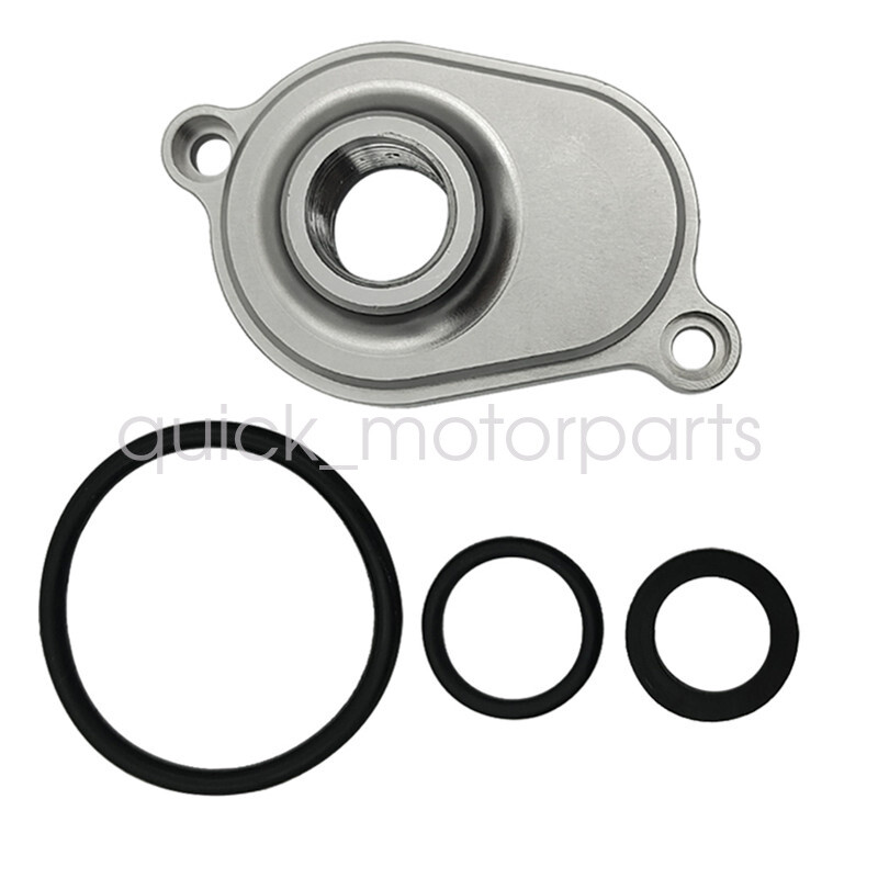 Aluminum Oil Cooler Back Flush Adapter Gray For 2003-2007 6.0L Ford ...