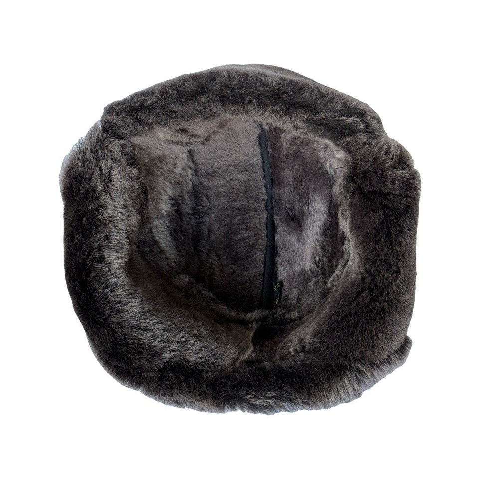 Unisex Real FUR HAT Trapper Ushanka Hunting SHEEPSKIN SHEARLING ...