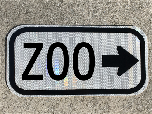 ZOO road sign 12"x6" - DOT style sign - animals lions tigers bears ...