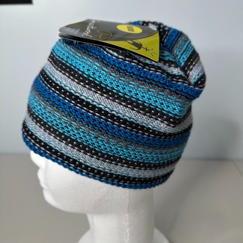 NWT Smartwool Ski Town Hat Beanie Womens Merino Wool Stripe Blue Winter ...