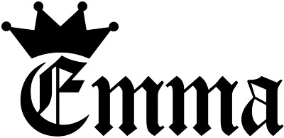 Emma Vinyl Sticker Decal Crown Name Old English - Choose Size & Color ...