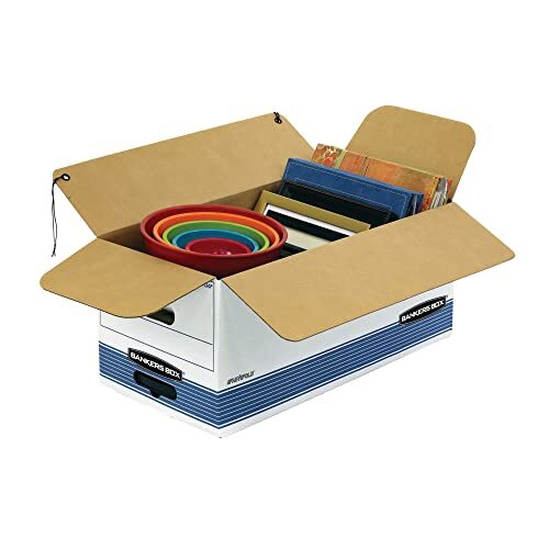 12 Pack White Blue Storage Boxes with Button Closure and FastFold ...