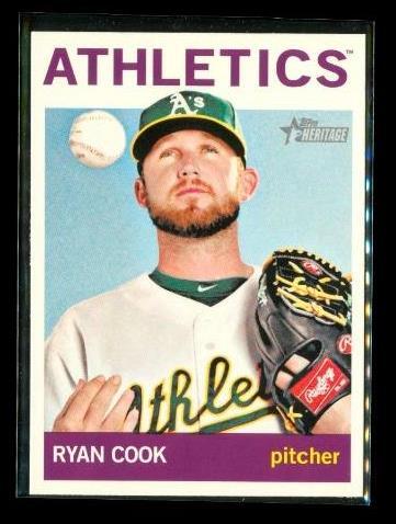 2013 TOPPS HERITAGE Baseball Trading Card #124 RYAN COOK Oakland ...