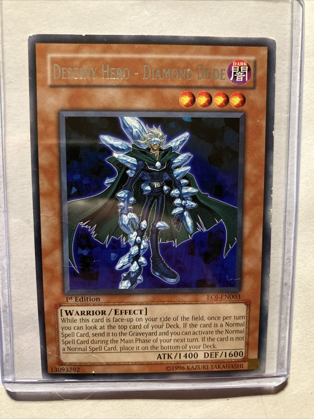 1996 Yugioh! TCG Destiny Hero Diamond Dude EOJ-EN003 1st Edition ...