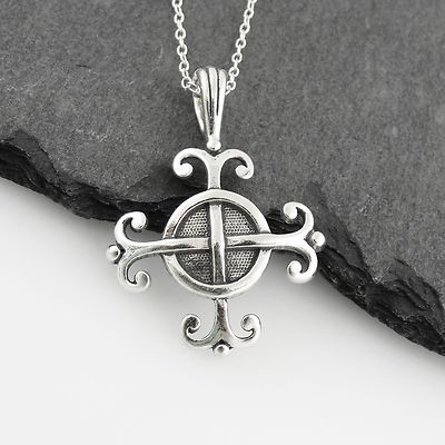 Celtic Wisdom Symbol Necklace - 925 Sterling Silver - Pendant Cross ...