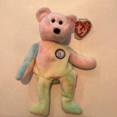 Ty Beanie Babies Birthday Bear Bear Soft Toy Collectable Teddy & Tag ...