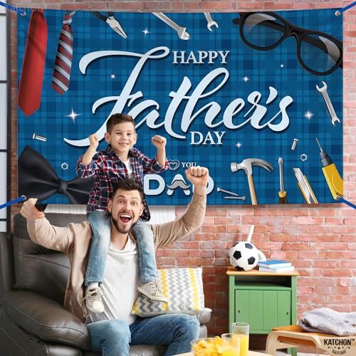 KatchOn Happy Fathers Day Banner Backdrop - XtraLarge 72x44 Inch ...