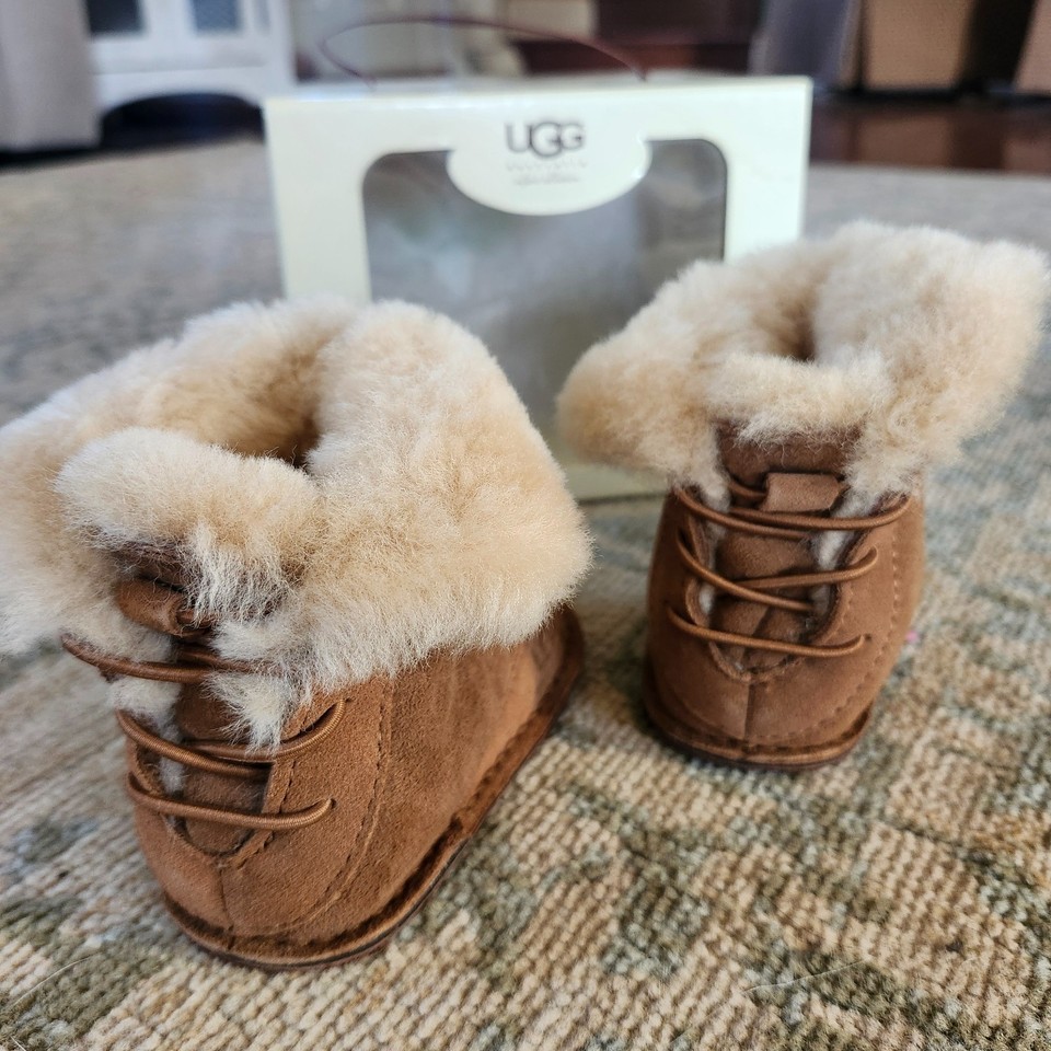 NWOT UGG Australia Heritage Infant Shoes Chestnut Baby Booties Size S ...