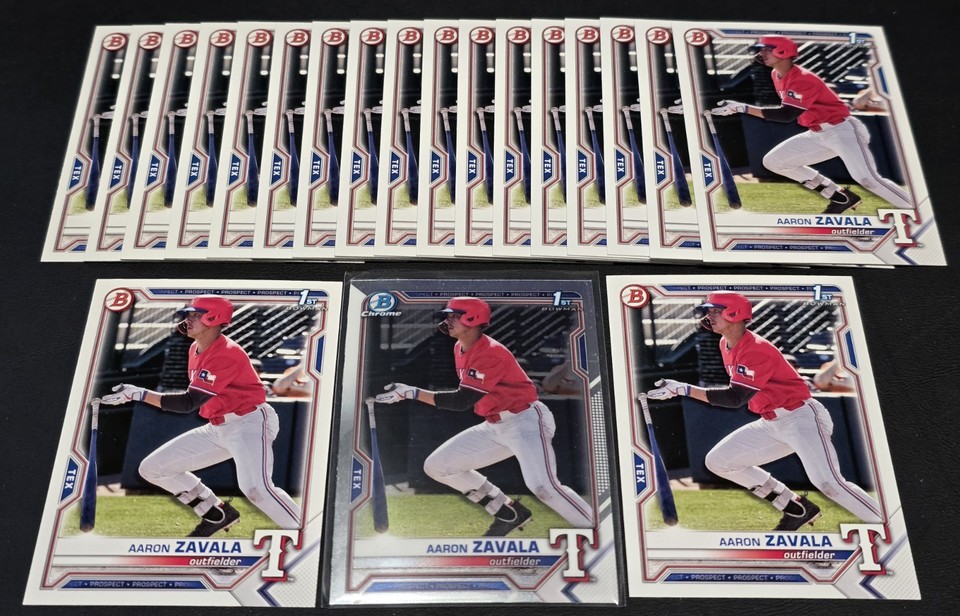 (20) AARON ZAVALA RC 2021 1st Bowman Draft #BDC-101 Rookie Texas ...