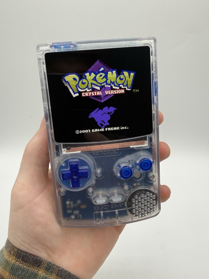 Clear Blue USB C Rechargeable Nintendo Gameboy Color Gameboy Mod IPS ...