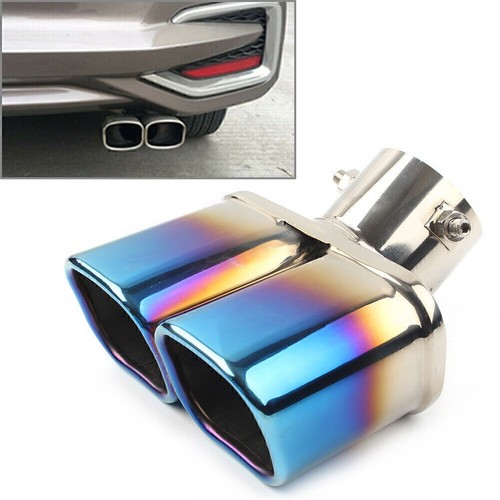 Stainless Steel Car Rear Dual Exhaust Pipe Tail Muffler Tip Throat ...